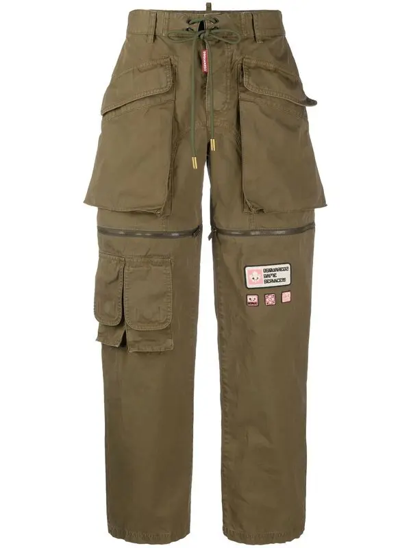 Dsquared2 Patch-detail Tapered Cargo Trousers - Green