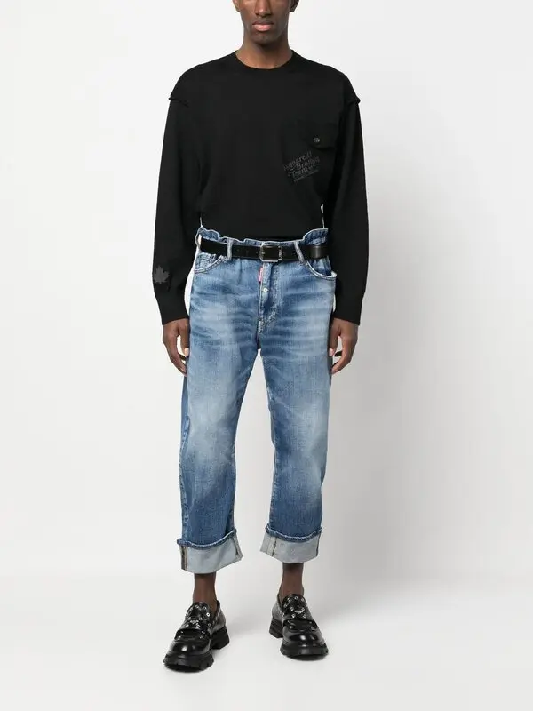 Dsquared2 Logo-print Cropped Jeans