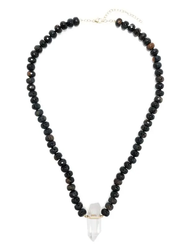 Jia Jia 14kt Yellow Gold Tiger Eye And Quartz Necklace - Black