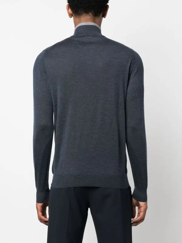 Fedeli Favonio Half-zip Jumper - Blue