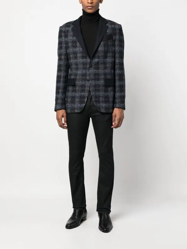 BILLIONAIRE Tartan-check Single-breasted Blazer