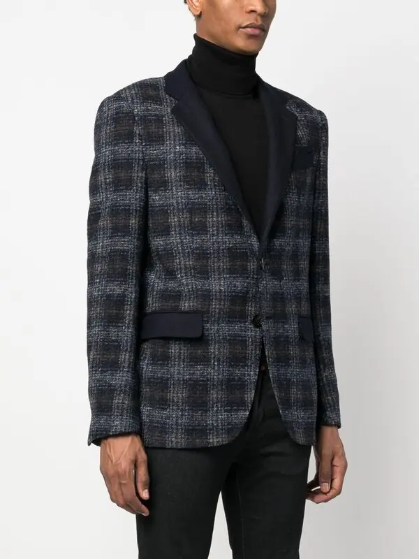 BILLIONAIRE Tartan-check Single-breasted Blazer