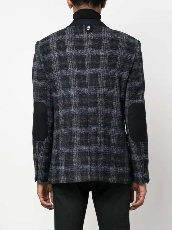 BILLIONAIRE Tartan-check Single-breasted Blazer