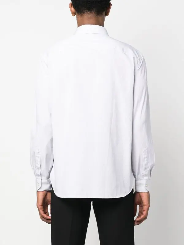 Saint Laurent Striped Long-sleeve Cotton Shirt - White