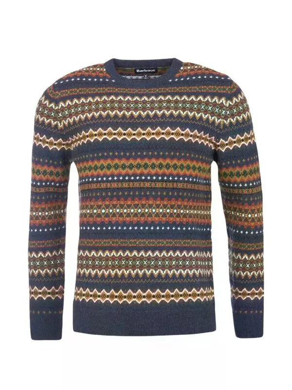 Barbour Graphic-print Wool Jumper - Blue