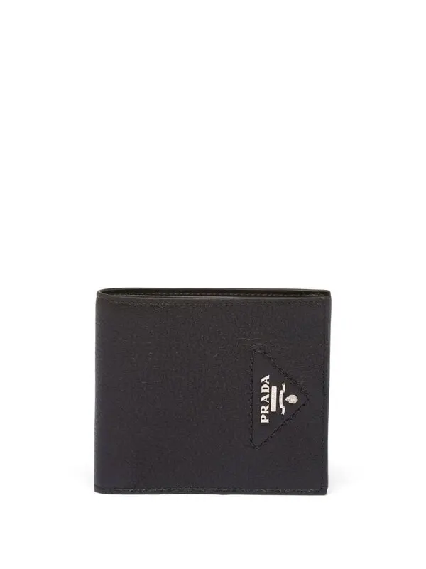 Prada Pebbled-texture Logo-plaque Wallet - Black
