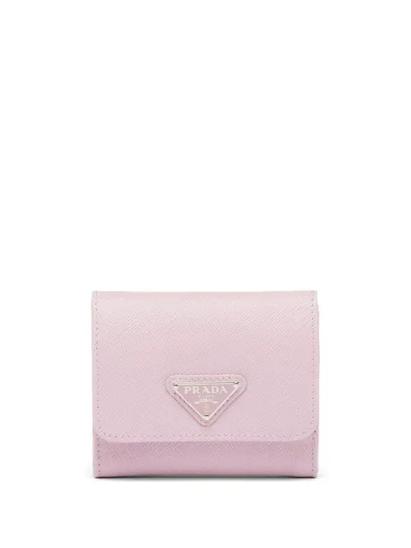 Prada Triangle-logo Saffiano Leather Wallet - Pink