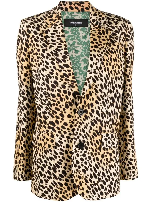 Dsquared2 Leopard-print Single-breasted Blazer