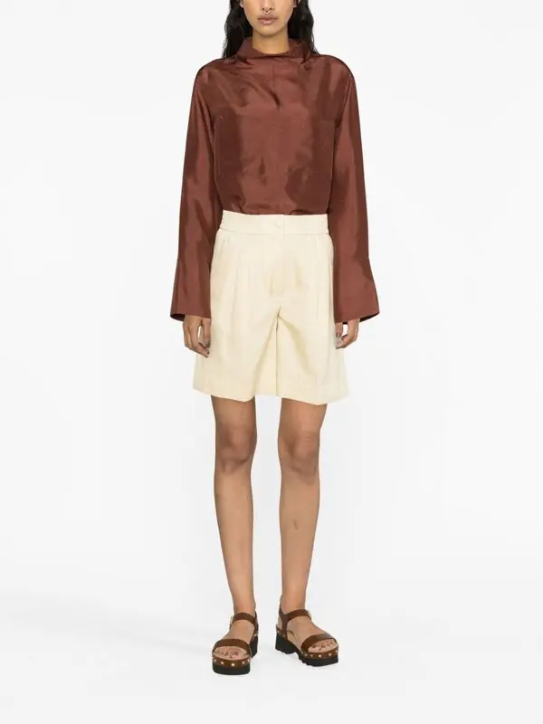 Soeur Valse High-neck Silk Blouse