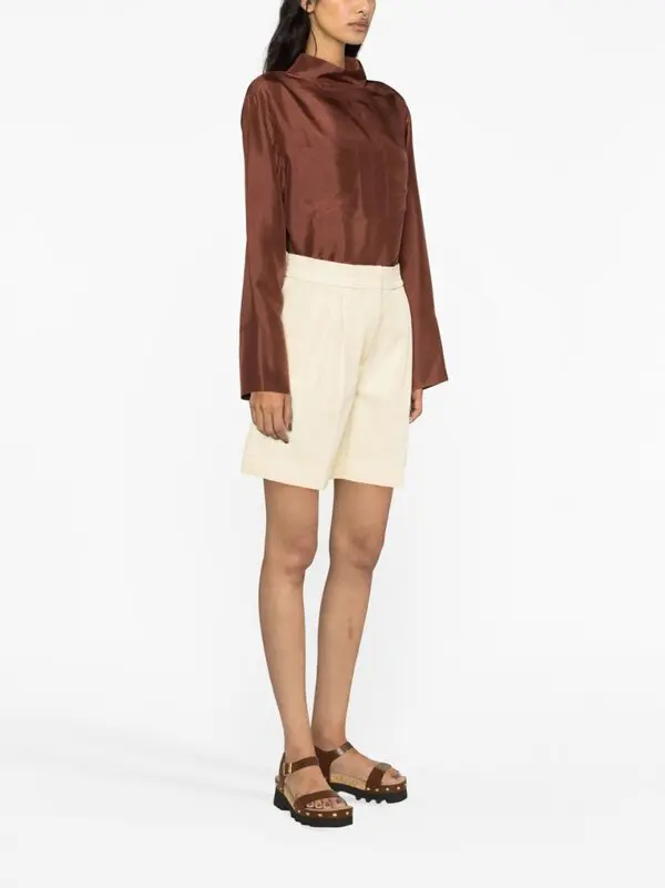 Soeur Valse High-neck Silk Blouse