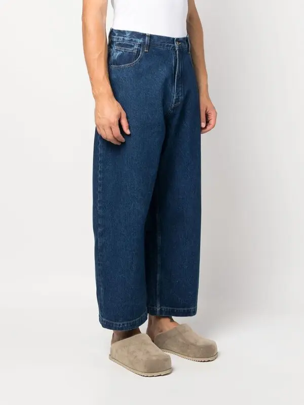 Studio Nicholson Cropped Wide-leg Jeans - Blue