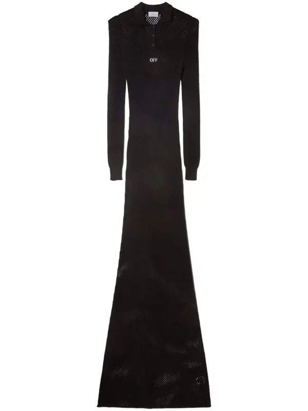 Off-White Netted Maxi Polo Dress