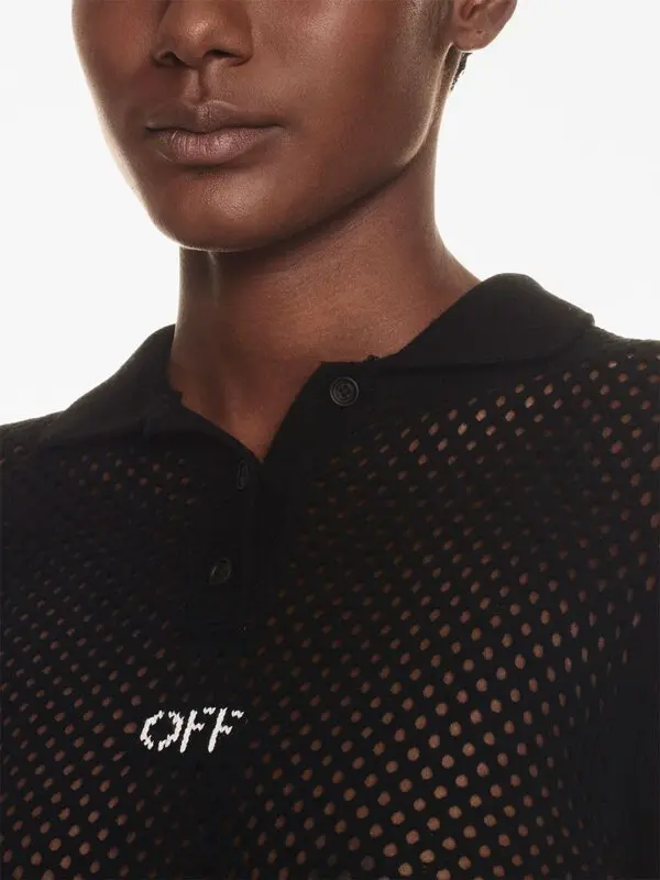 Off-White Netted Maxi Polo Dress