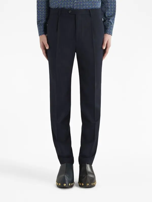 Etro Pressed-crease Trousers - Blue