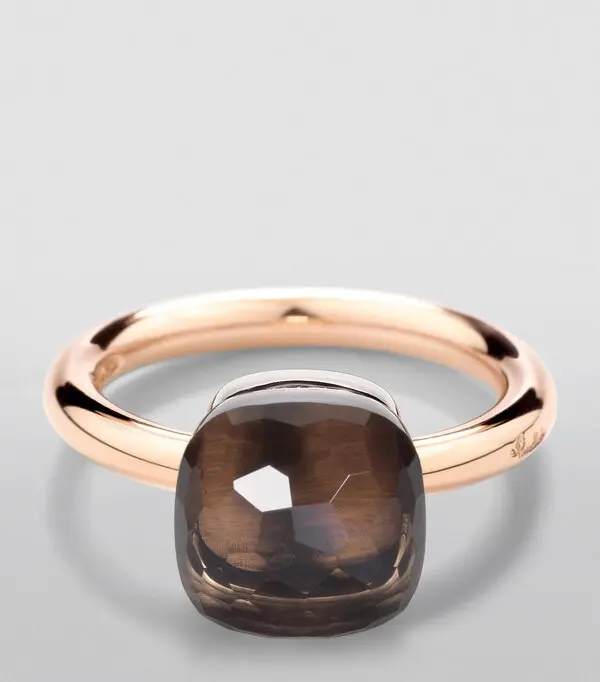 Pomellato Mixed Gold And Smoky Quartz Nudo Classic Ring - Brown