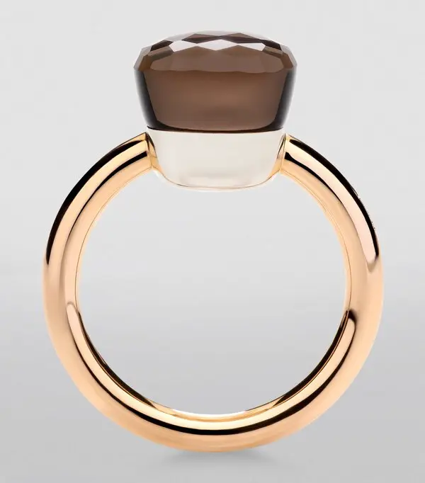 Pomellato Mixed Gold And Smoky Quartz Nudo Classic Ring - Brown