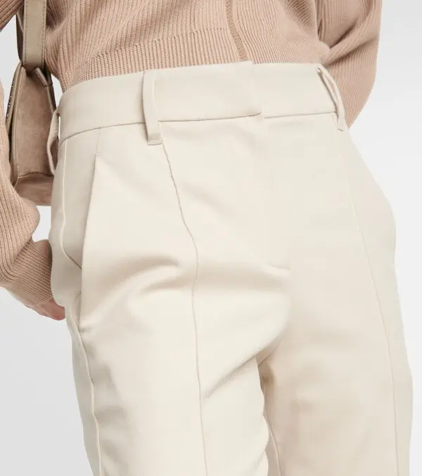 Brunello Cucinelli Cotton-blend Slim Pants - Beige