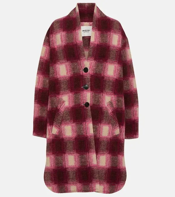 MARANT ETOILE Gabriel Checked Wool-blend Coat - Multicoloured