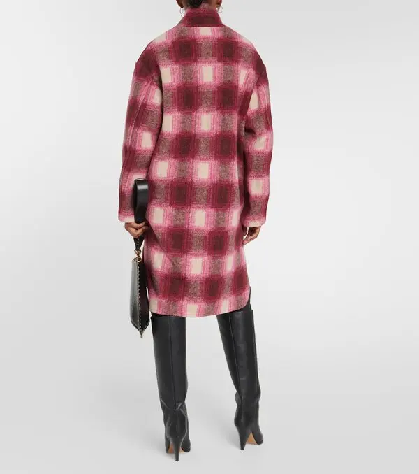MARANT ETOILE Gabriel Checked Wool-blend Coat - Multicoloured