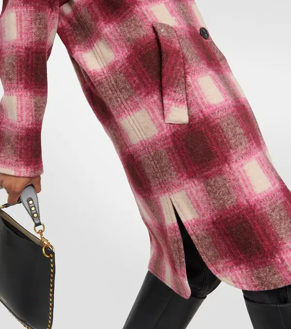 MARANT ETOILE Gabriel Checked Wool-blend Coat - Multicoloured