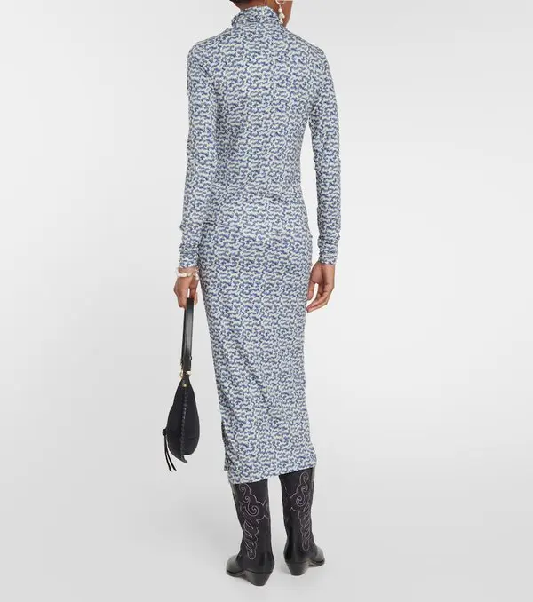 MARANT ETOILE Lou Printed Turtleneck Top