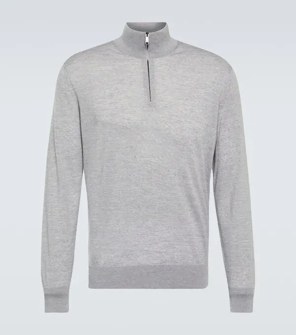 Zegna Turtleneck Wool Sweater - Grey