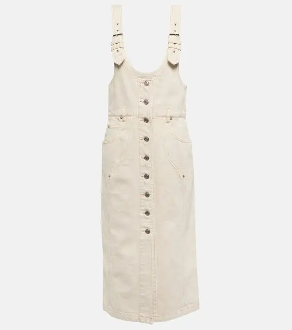 MARANT ETOILE Filipine Denim Mini Dress - Neutrals