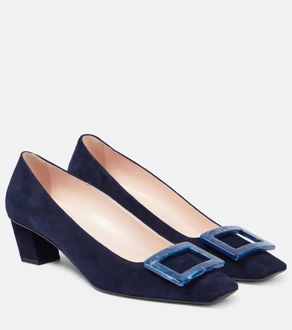 ROGER VIVIER Belle Vivier Suede Pumps - Blue