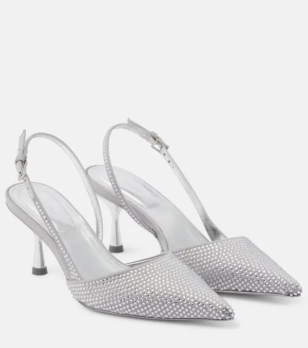 Simkhai Dylan Embellished Slingback Pumps - Silver