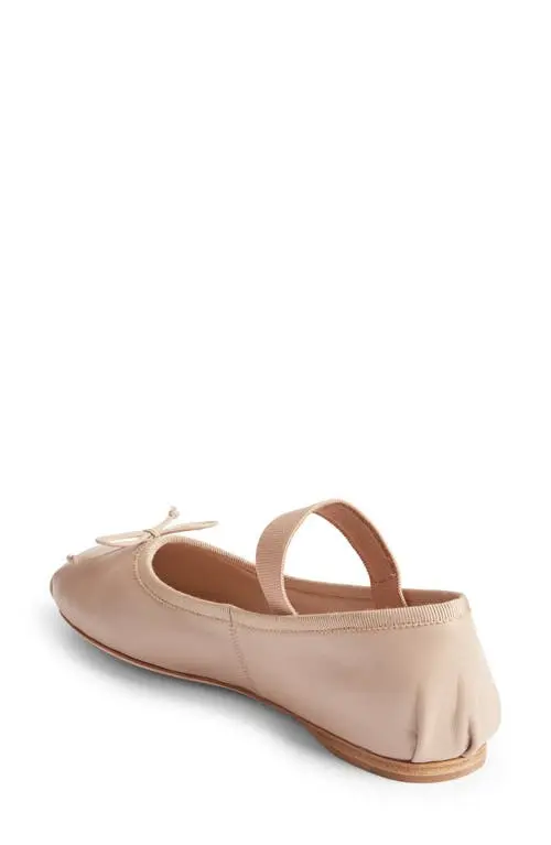 Miu Miu Lea Logo Ballerina Flat - Beige