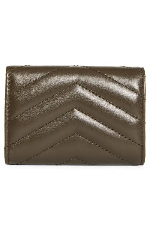 Saint Laurent Tiny Matelasse Origami Trifold Leather Wallet