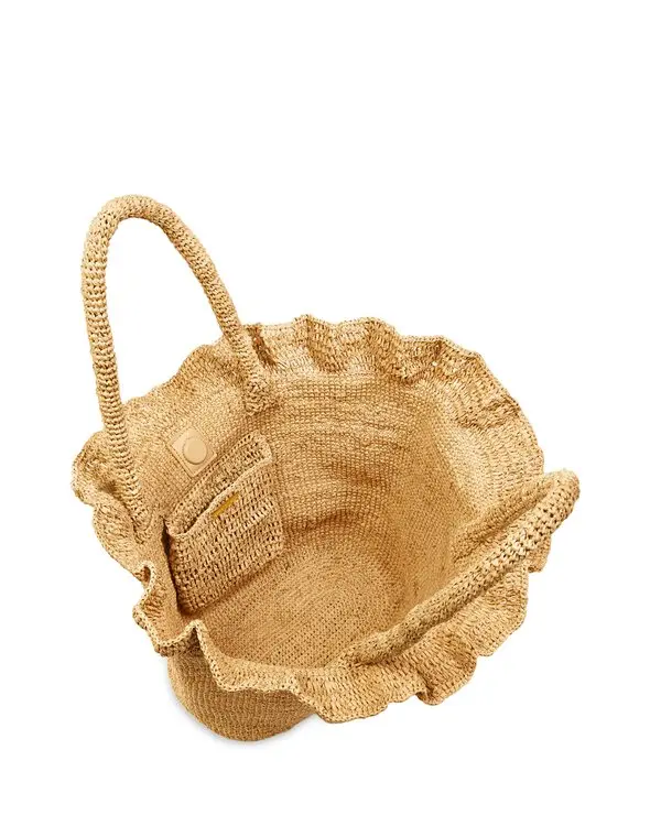 LOEFFLER RANDALL Cyrus Raffia Ruffle Tote - Natural