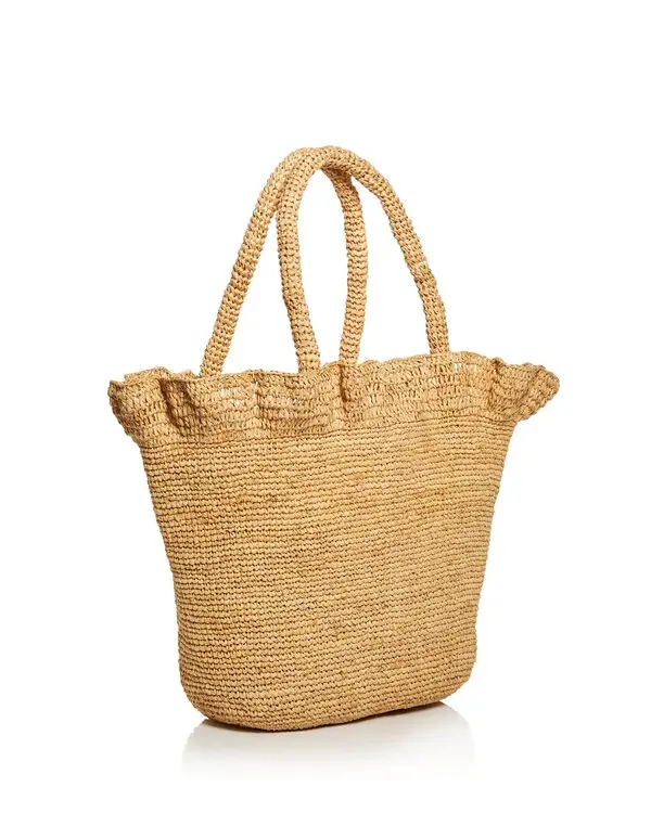 LOEFFLER RANDALL Cyrus Raffia Ruffle Tote - Natural