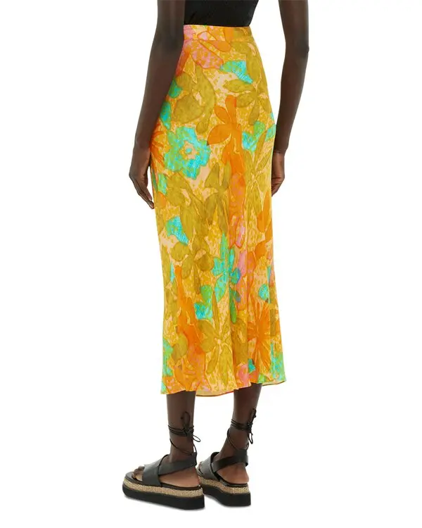 Whistles Side Button Midi Skirt