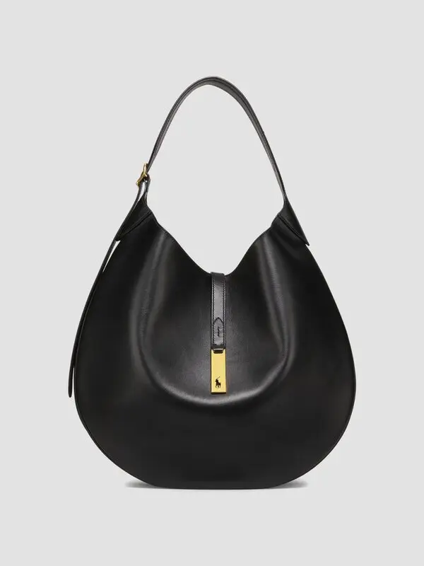 Polo Ralph Lauren Polo Id Leather Shoulder Bag - Black