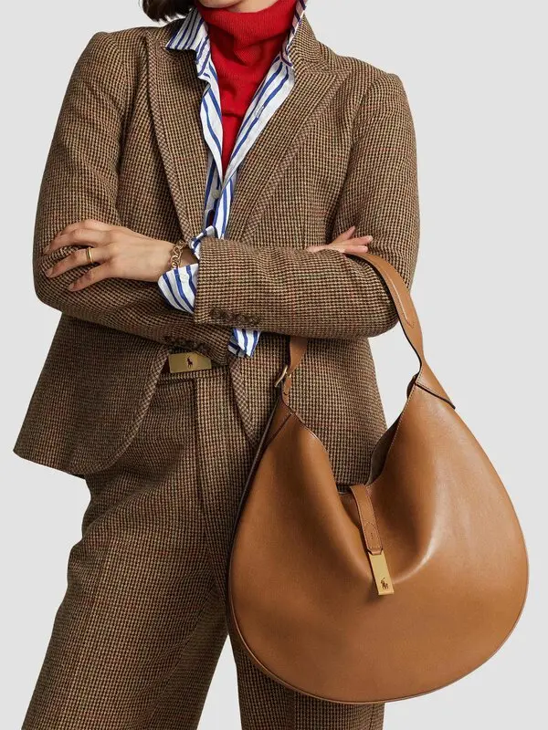 Polo Ralph Lauren Polo Id Leather Shoulder Bag - Tan