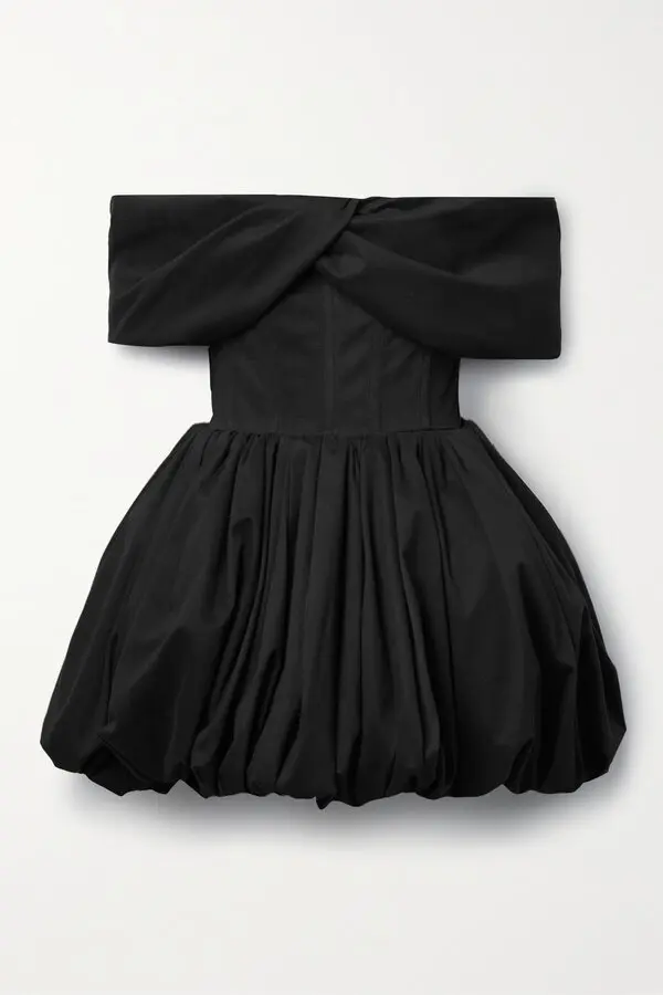 Brandon Maxwell Pippa Off-the-shoulder Mini Dress - Black