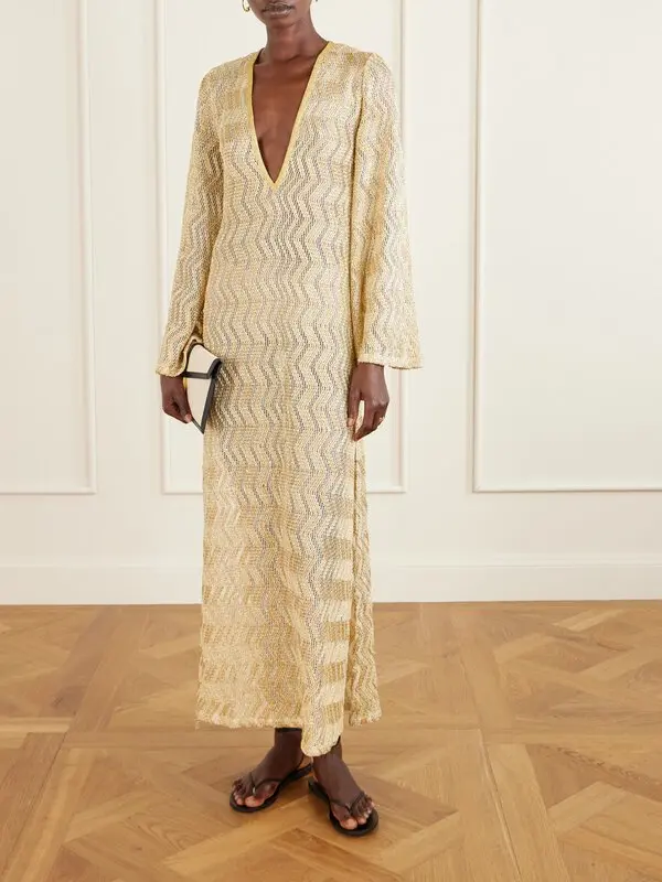 Missoni Mare Metallic Crochet-knit Coverup