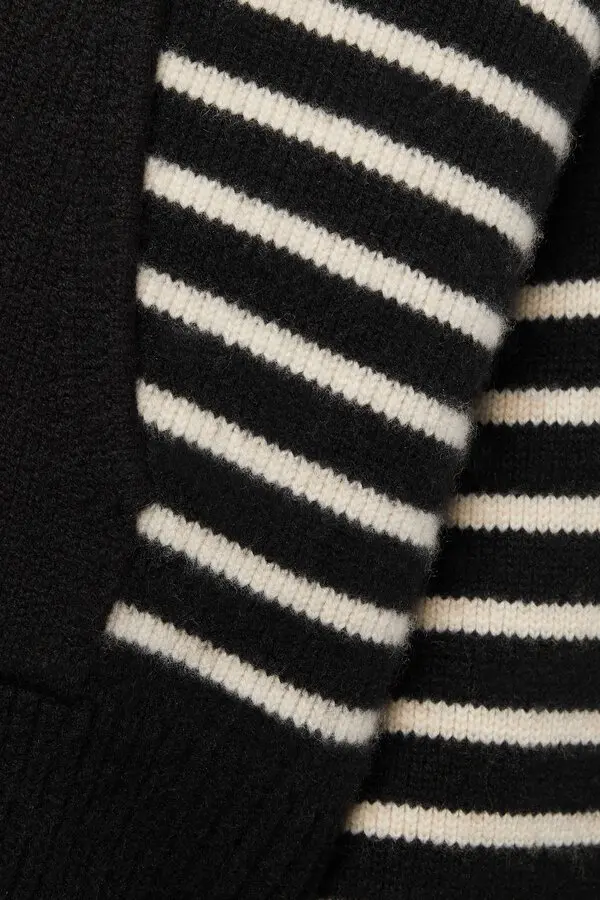 Khaite Cruz Striped Cashmere Hoodie