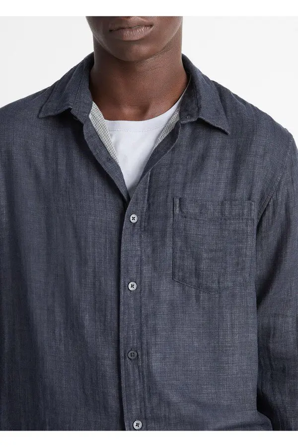 Vince Double Face Long Sleeve - Navy