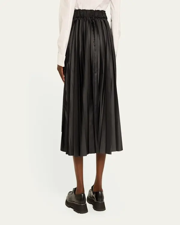 Sacai Nylon-twill Pleated Cargo Midi Skirt - Khaki