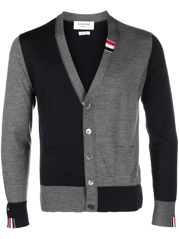 Thom Browne Jersey Stitch V-neck Cardigan