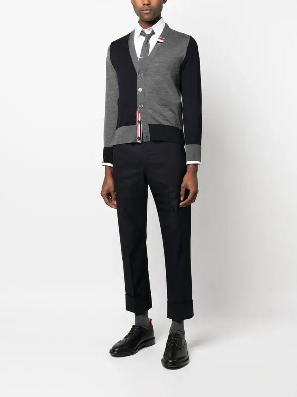 Thom Browne Jersey Stitch V-neck Cardigan