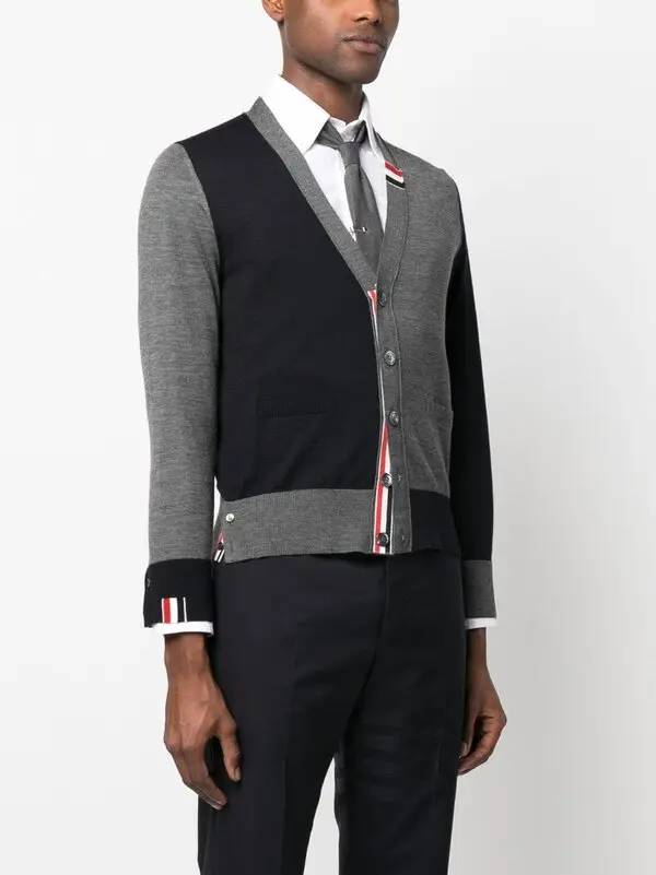 Thom Browne Jersey Stitch V-neck Cardigan