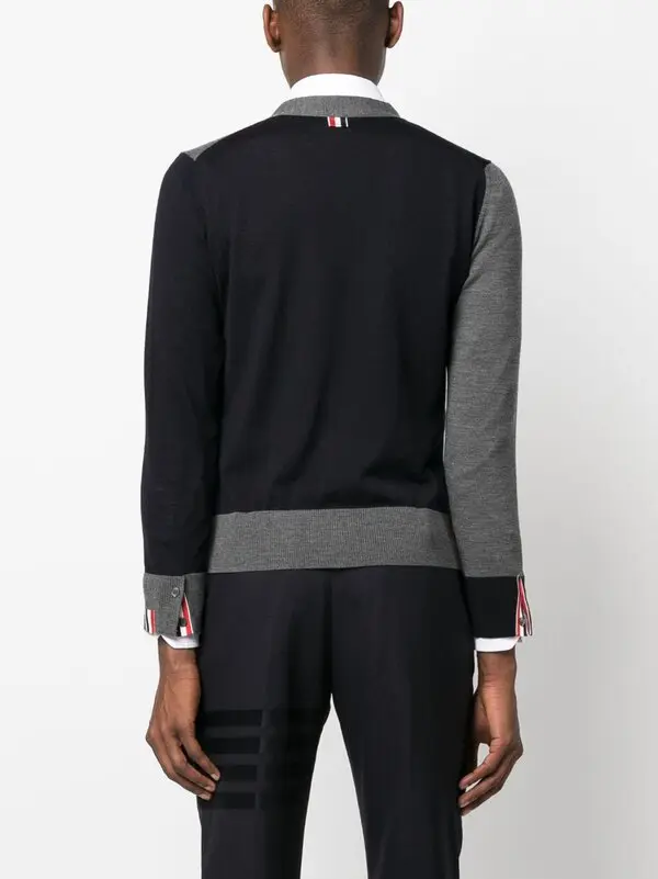 Thom Browne Jersey Stitch V-neck Cardigan