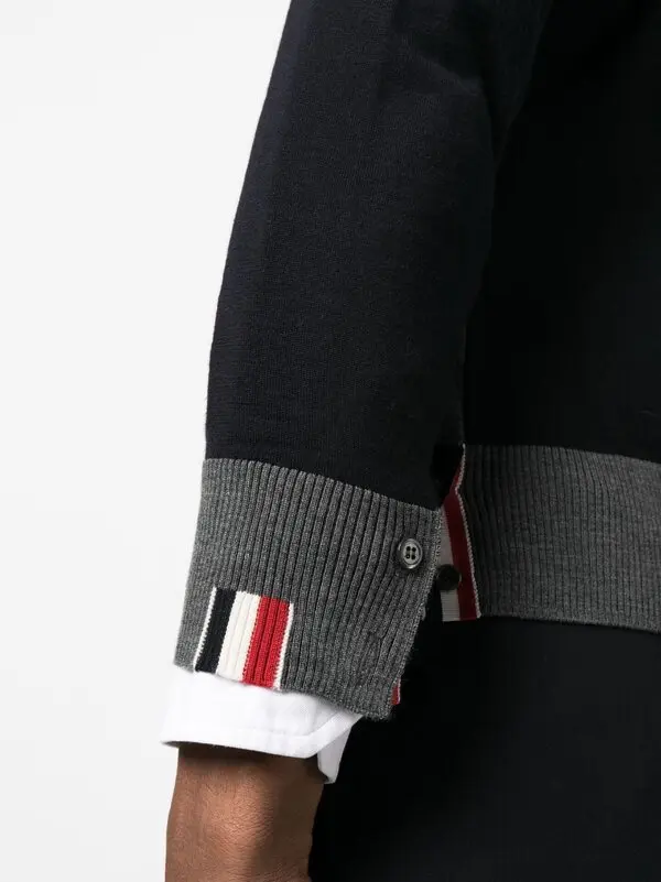 Thom Browne Jersey Stitch V-neck Cardigan
