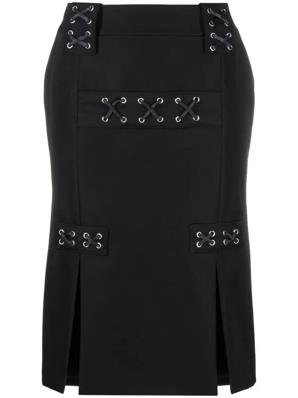 Alessandra Rich Lattice-embellished Midi Skirt