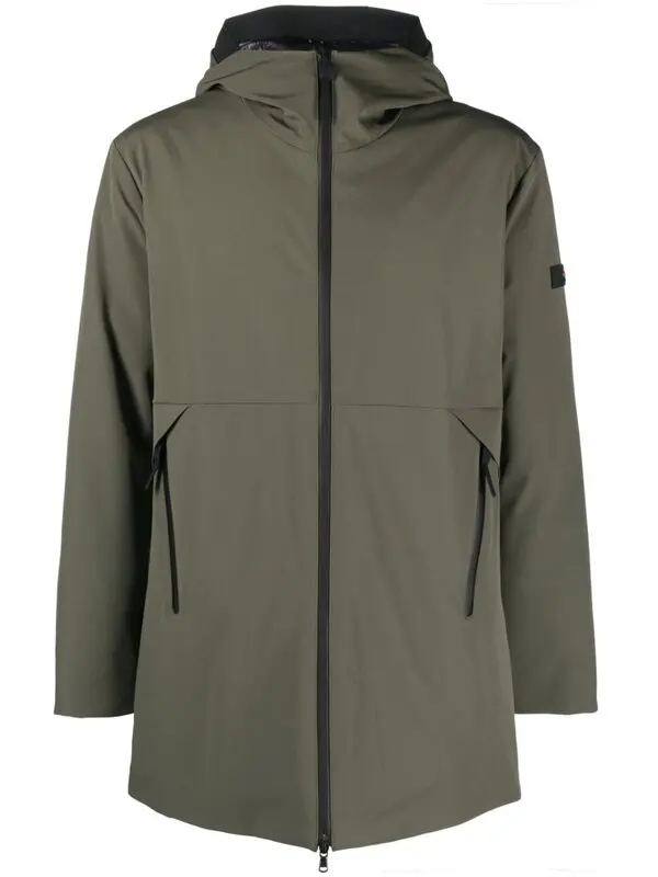 Peuterey Hooded Coat With Logo Patch