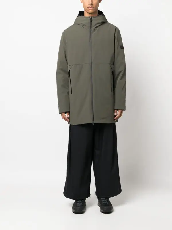 Peuterey Hooded Coat With Logo Patch