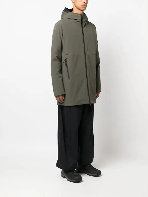 Peuterey Hooded Coat With Logo Patch